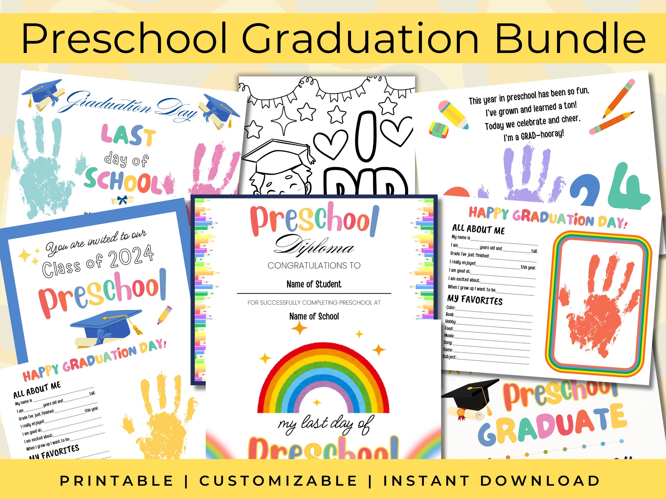Editable Preschool Graduation Bundle, Preschool Graduate Resource ...