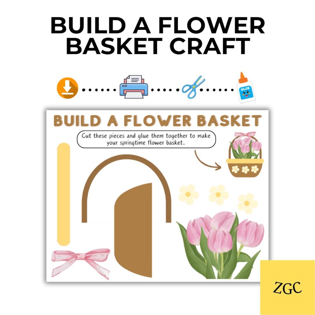 Build a Flower Basket Craft - Spring Cut & Paste Activity - Fine Motor ...