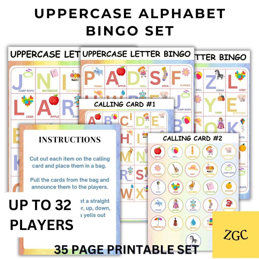 Uppercase Alphabet Bingo Game | Printable Classroom Literacy Activity ...