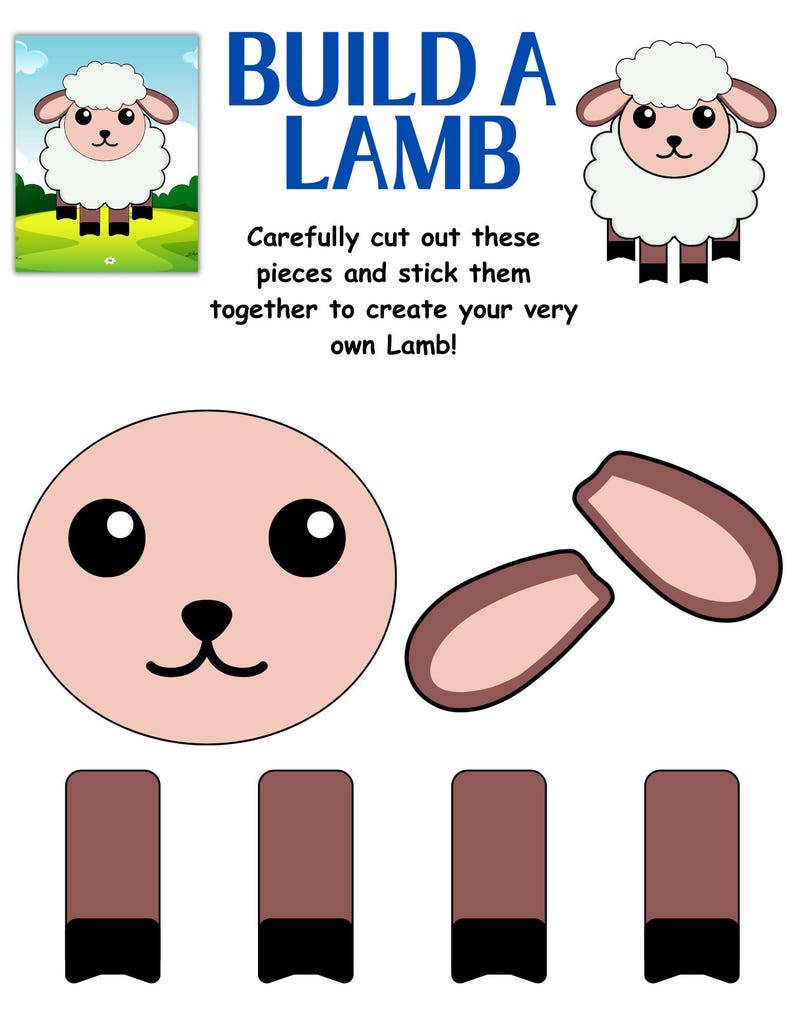 Build a Lamb Printable Craft for Kids | Easter Sheep Activity | DIY ...