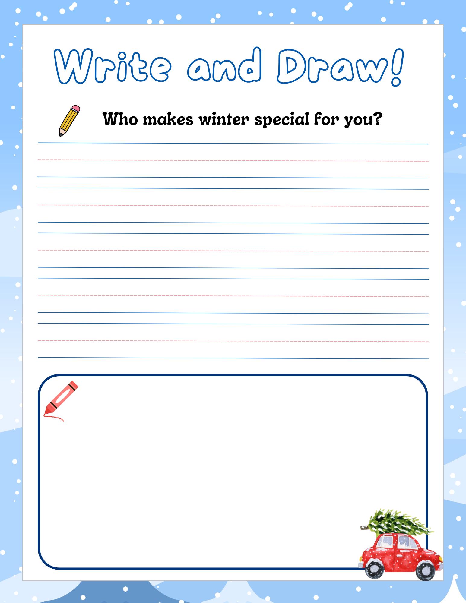 Winter Writing Prompts for Kids, Printable Journal Writing Activity ...