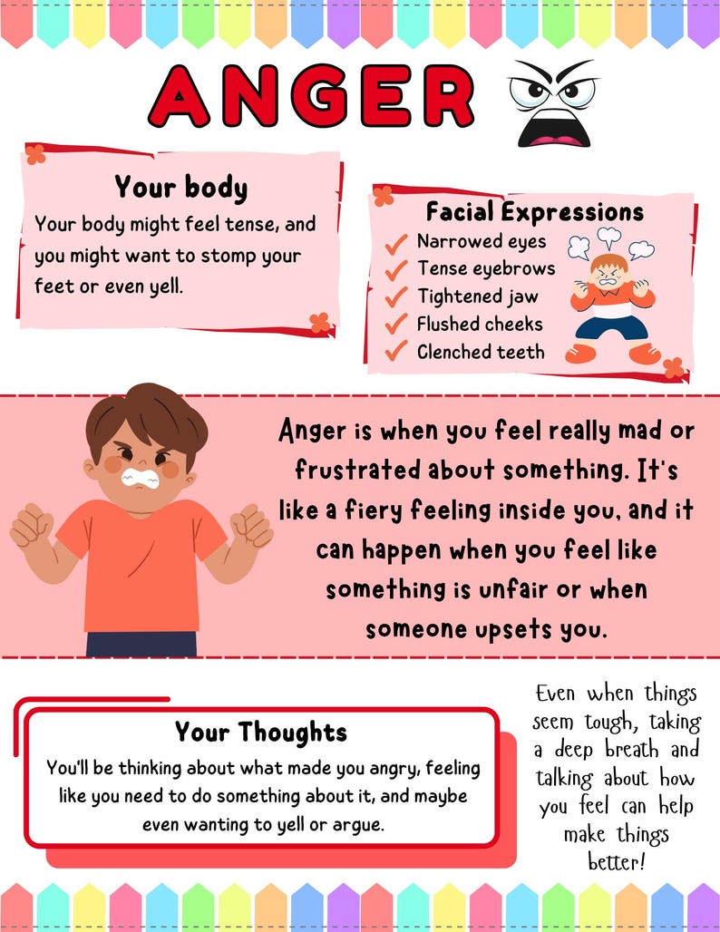 Social Emotional Feelings Worksheets for Kids, School Counselling ...