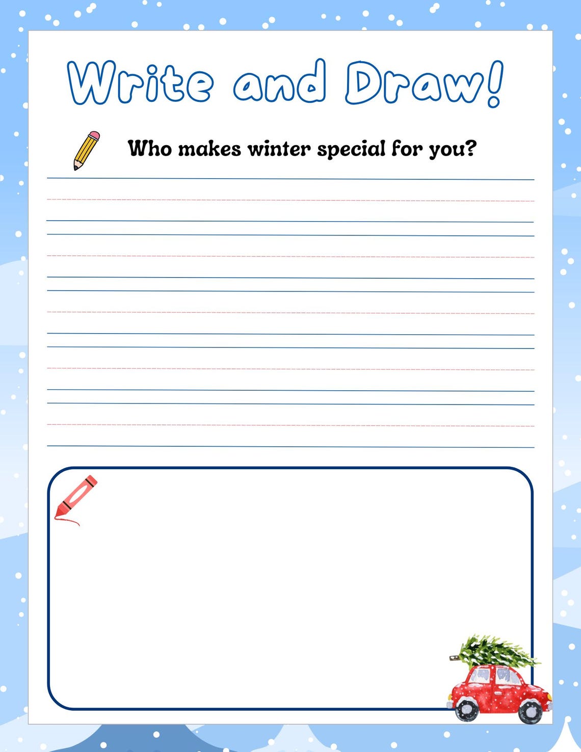 Winter Writing Prompts for Kids, Printable Journal Writing Activity ...