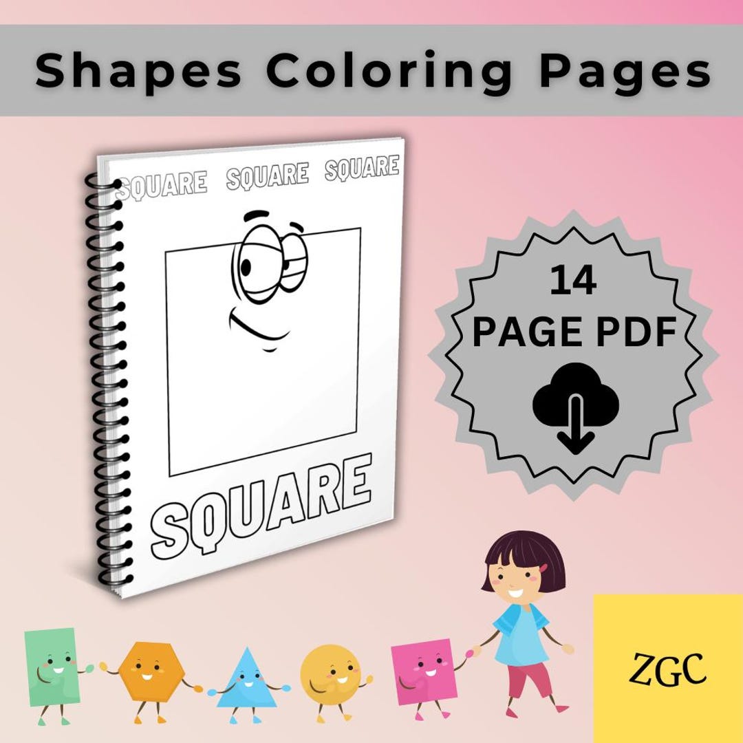 14 Printable Shapes, Coloring Pages Worksheets for Kids, Shapes and ...