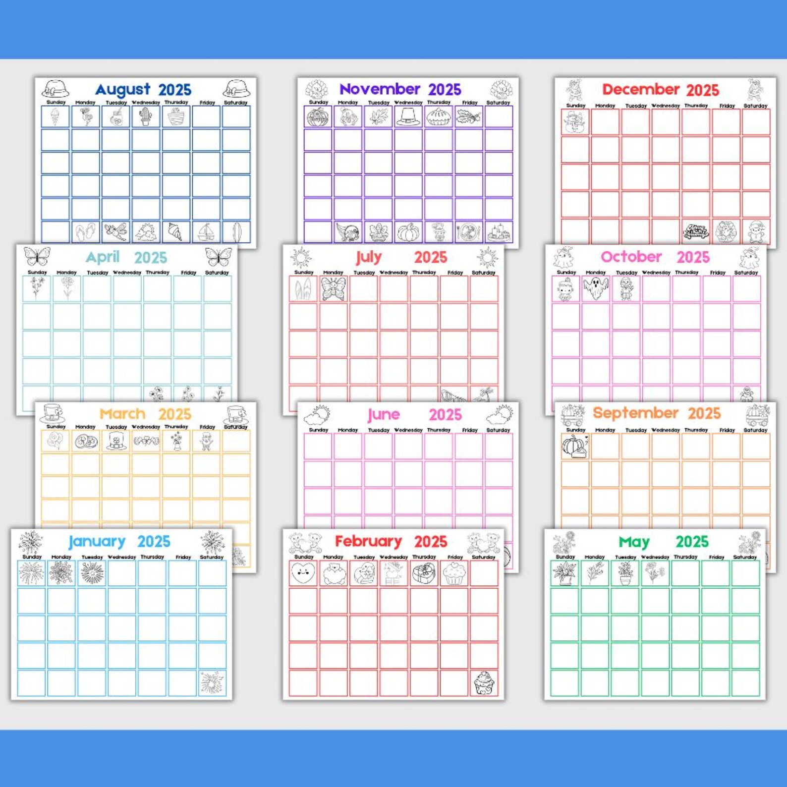 2025 Kids Traceable Calendar Printable | Fine Motor Skills Activity ...