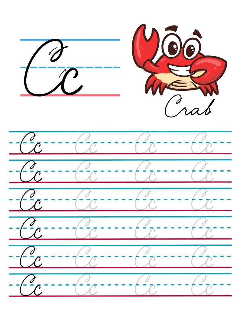 Printable Cursive Handwriting Practice Worksheets for Kids, Cursive ...