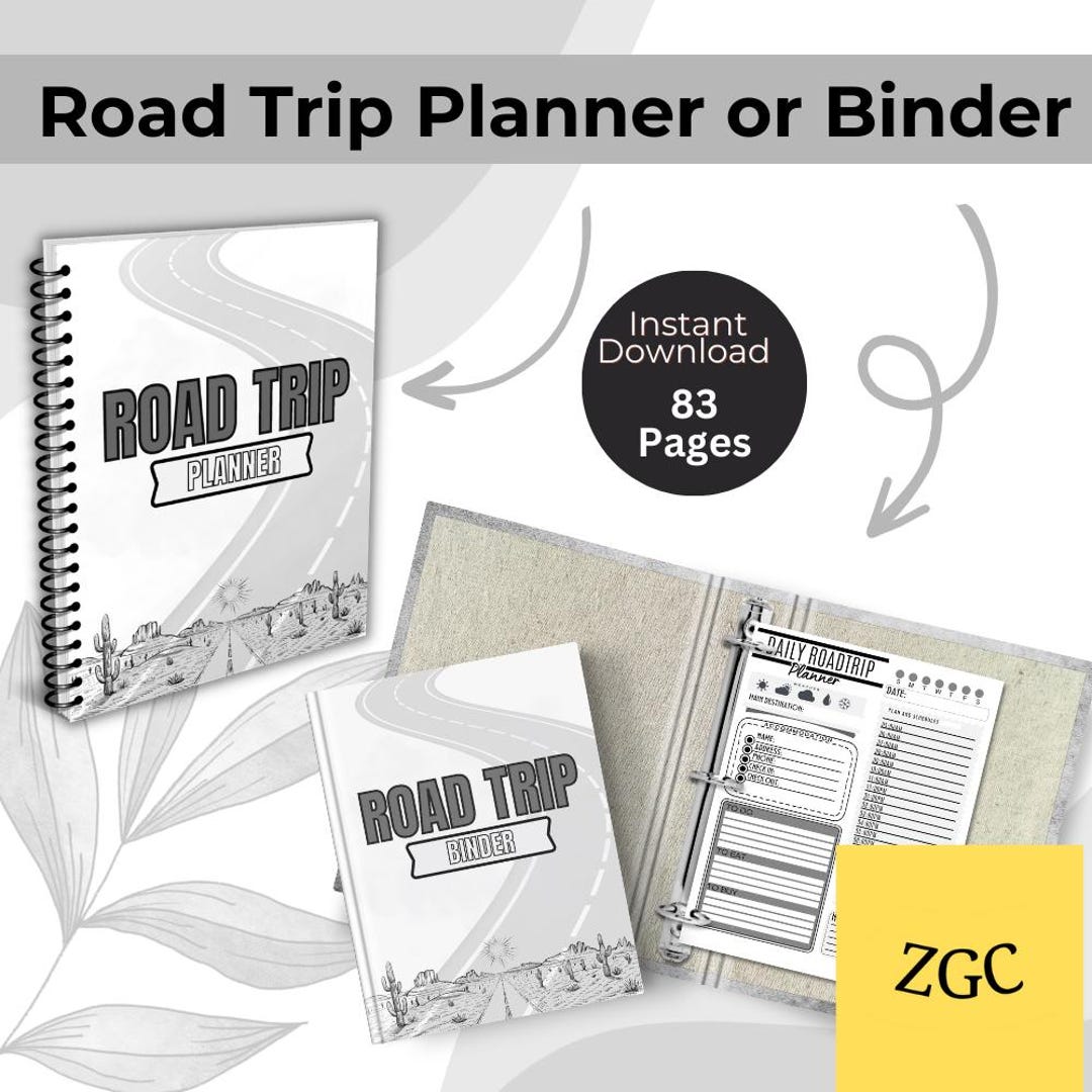 Printable Road Trip Planner, Road Trip Planner Checklist, Road Trip ...