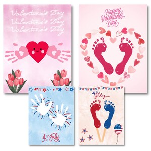 Handprint and Footprint Craft Bundle, Printable Holiday Craft ...