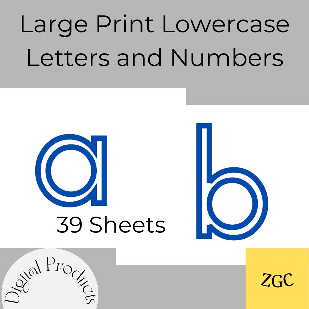 Large ABC Letters and Numbers, Lowercase Alphabet Letters and Numbers ...