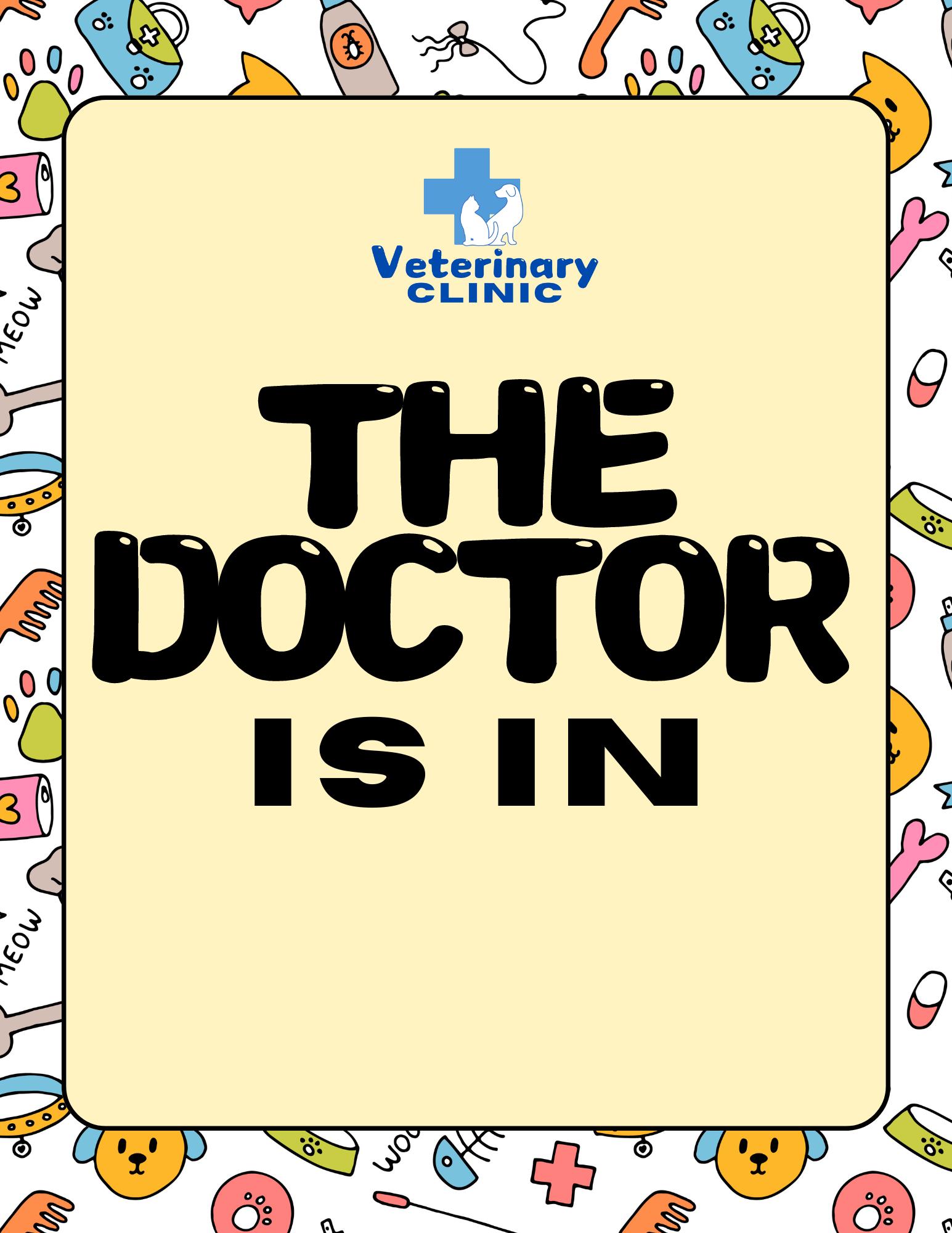 Printable Veterinary Clinic Cut Outs, Veterinarian Pretend Play Signs ...