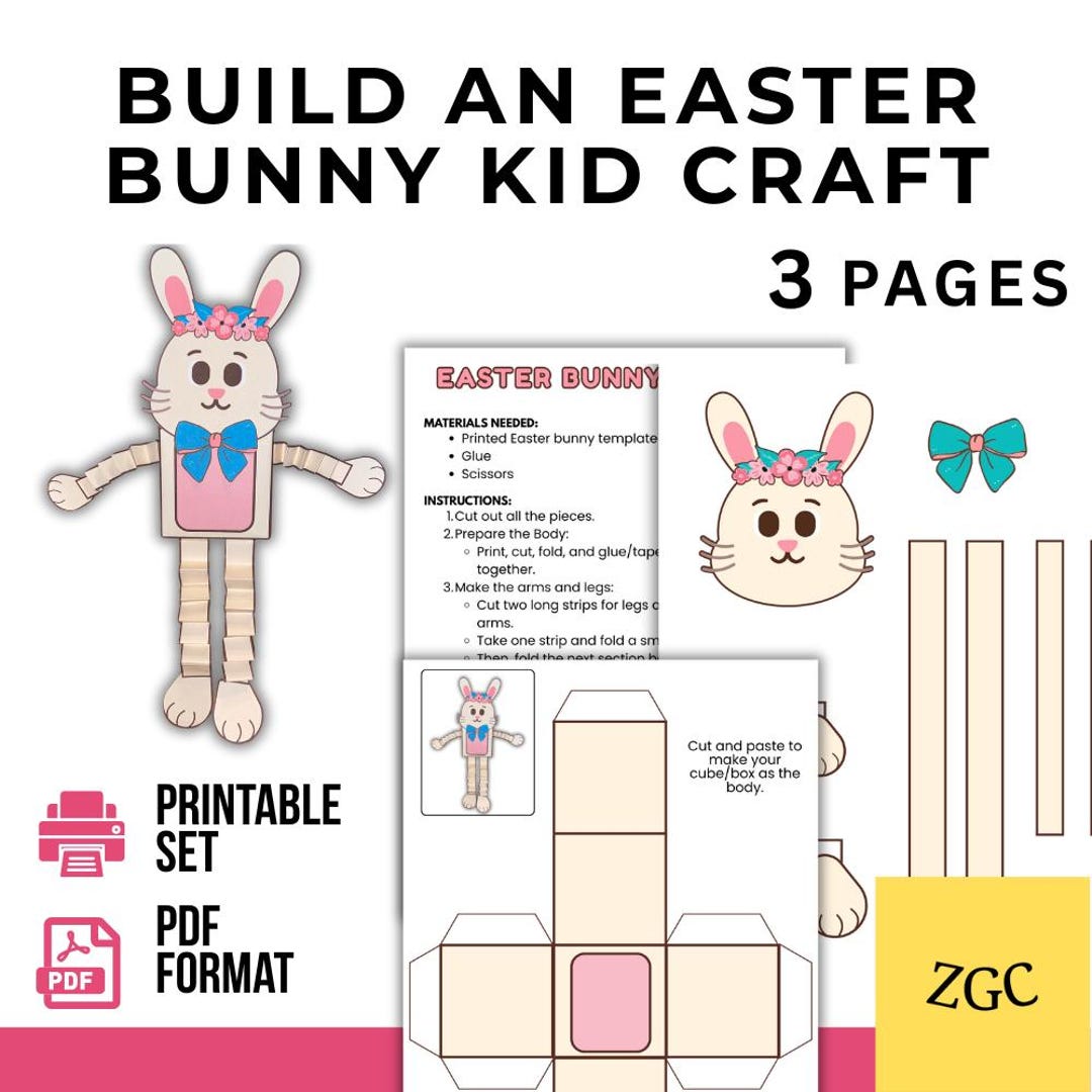 Printable Easter Bunny Craft for Kids | Cut and Paste Easter Activity ...