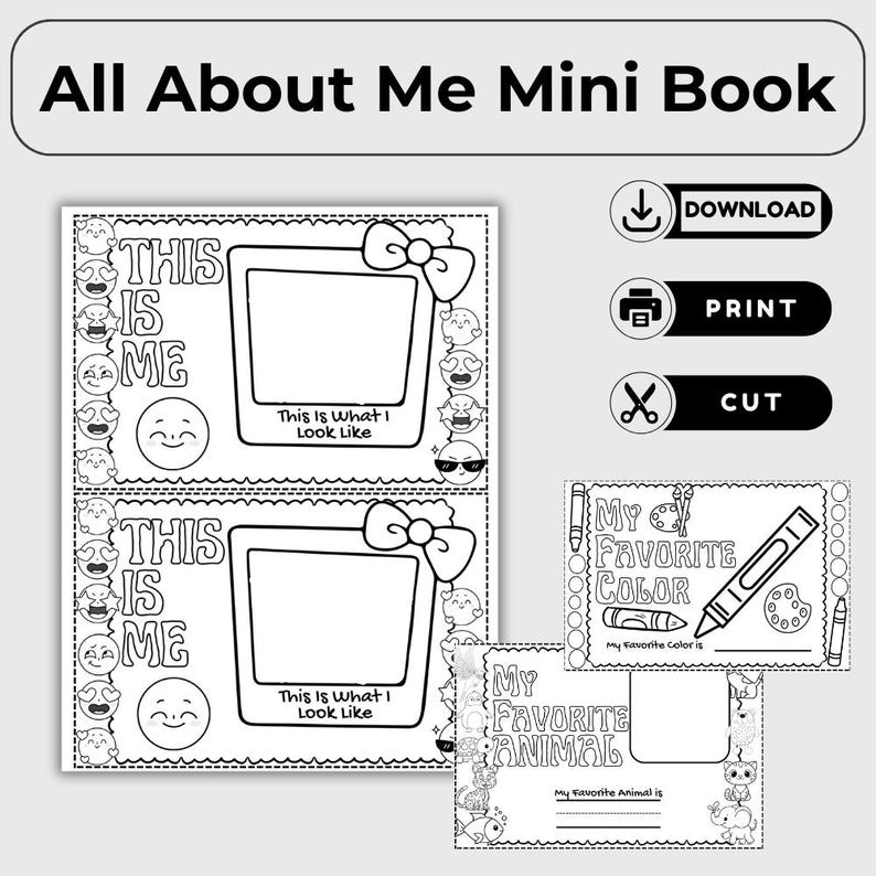 Back to School Mini Booklet | All About Me Activity | Printable ...