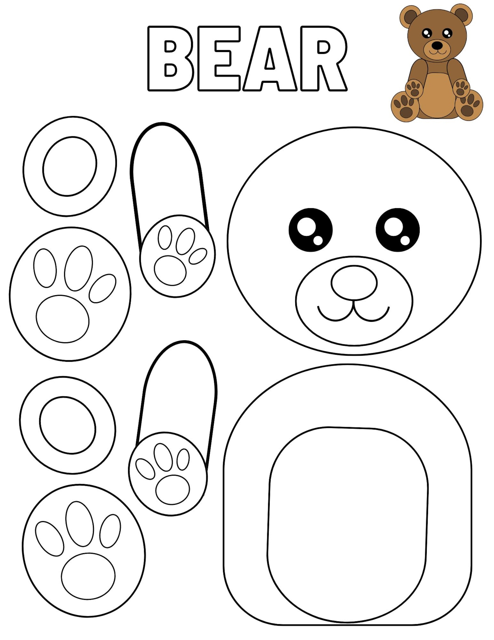 Printable Animal Crafts for Kids, Color Cut and Paste Activities, 15 ...