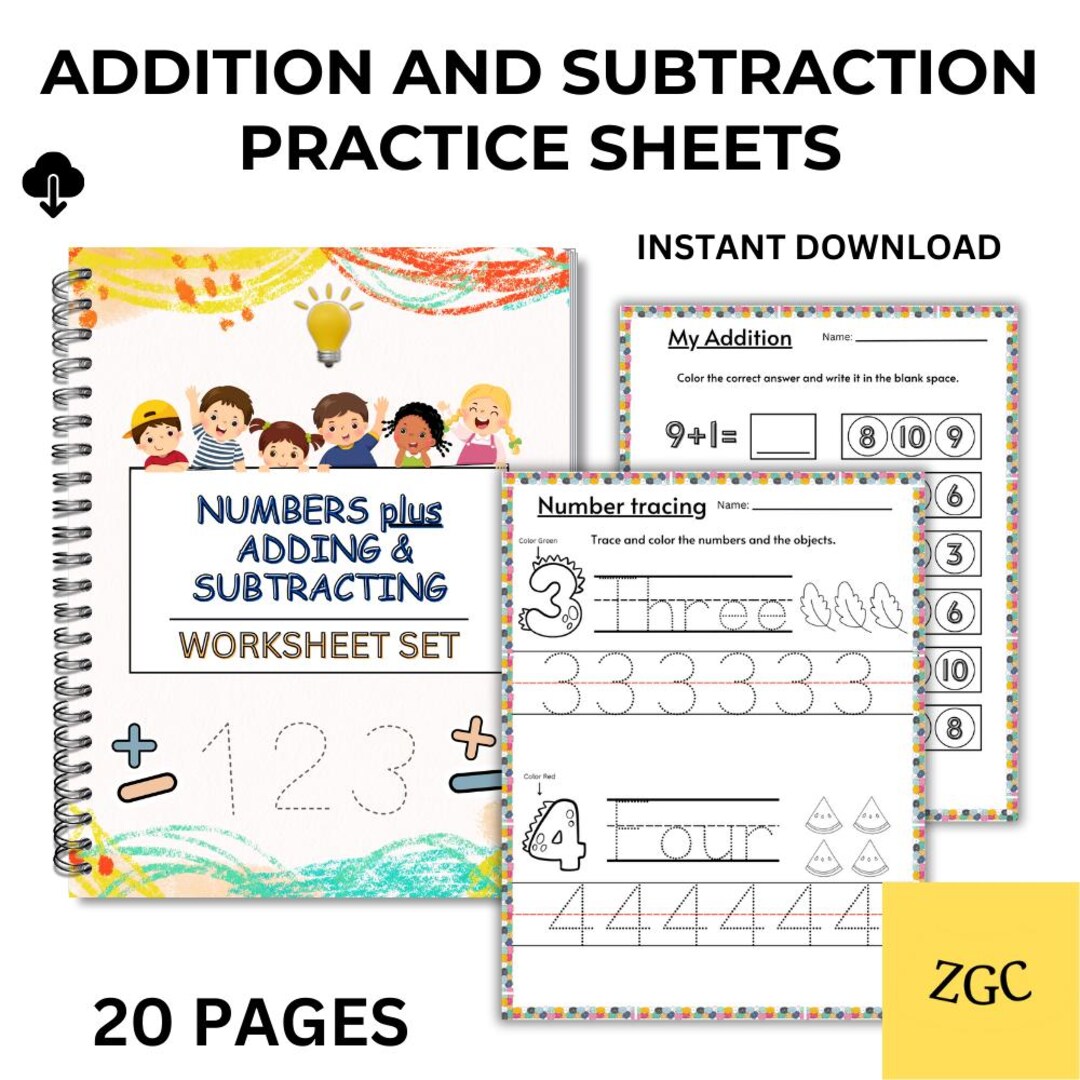 Primary Addition & Subtraction Worksheets | Kindergarten Math Printable ...