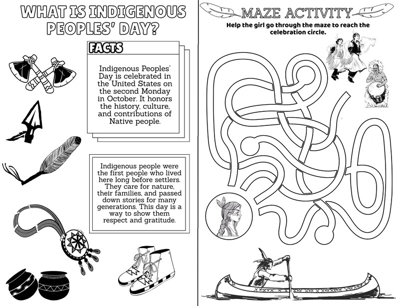 Indigenous Peoples Day Activity Booklet | Printable Facts, Coloring ...