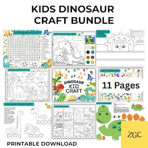 Printable Dinosaur Craft Pack for Kids | Build a Dinosaur, Crowns ...