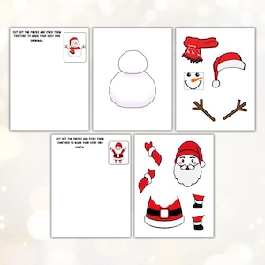 Printable Christmas Puzzle Craft Bundle for Kids, Cut and Paste ...