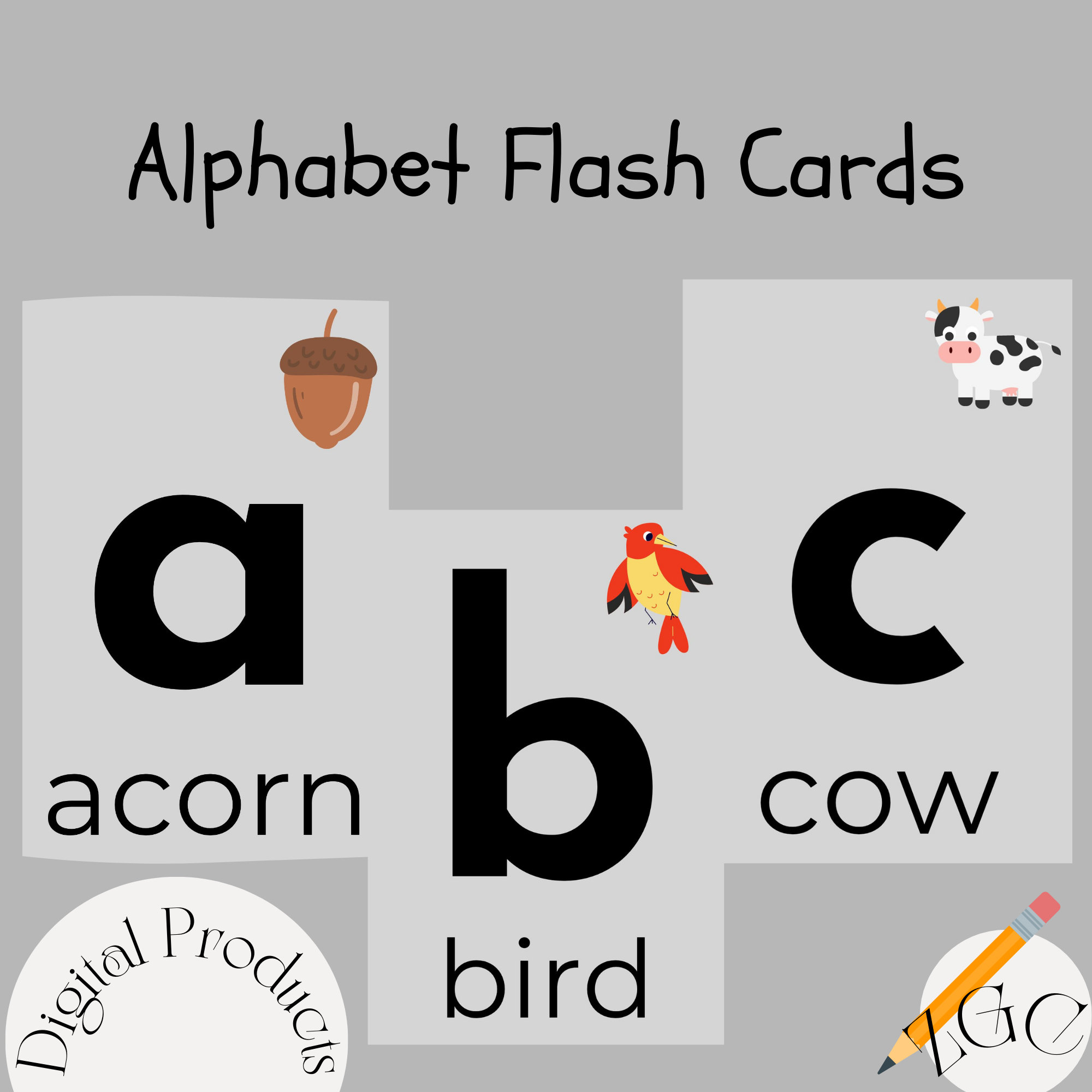 ABC Uppercase and Lowercase Letters, Early Learner Flash Cards ...