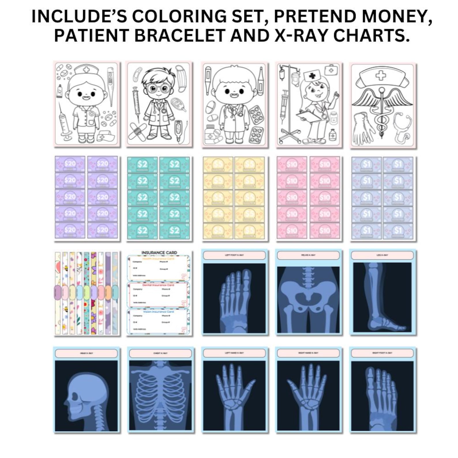 Doctor Dramatic Play Center | Pretend Play Doctor Kit Printable ...