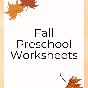 Printable Preschool Fall Activities, Numbers and Fall Colors Bundle ...