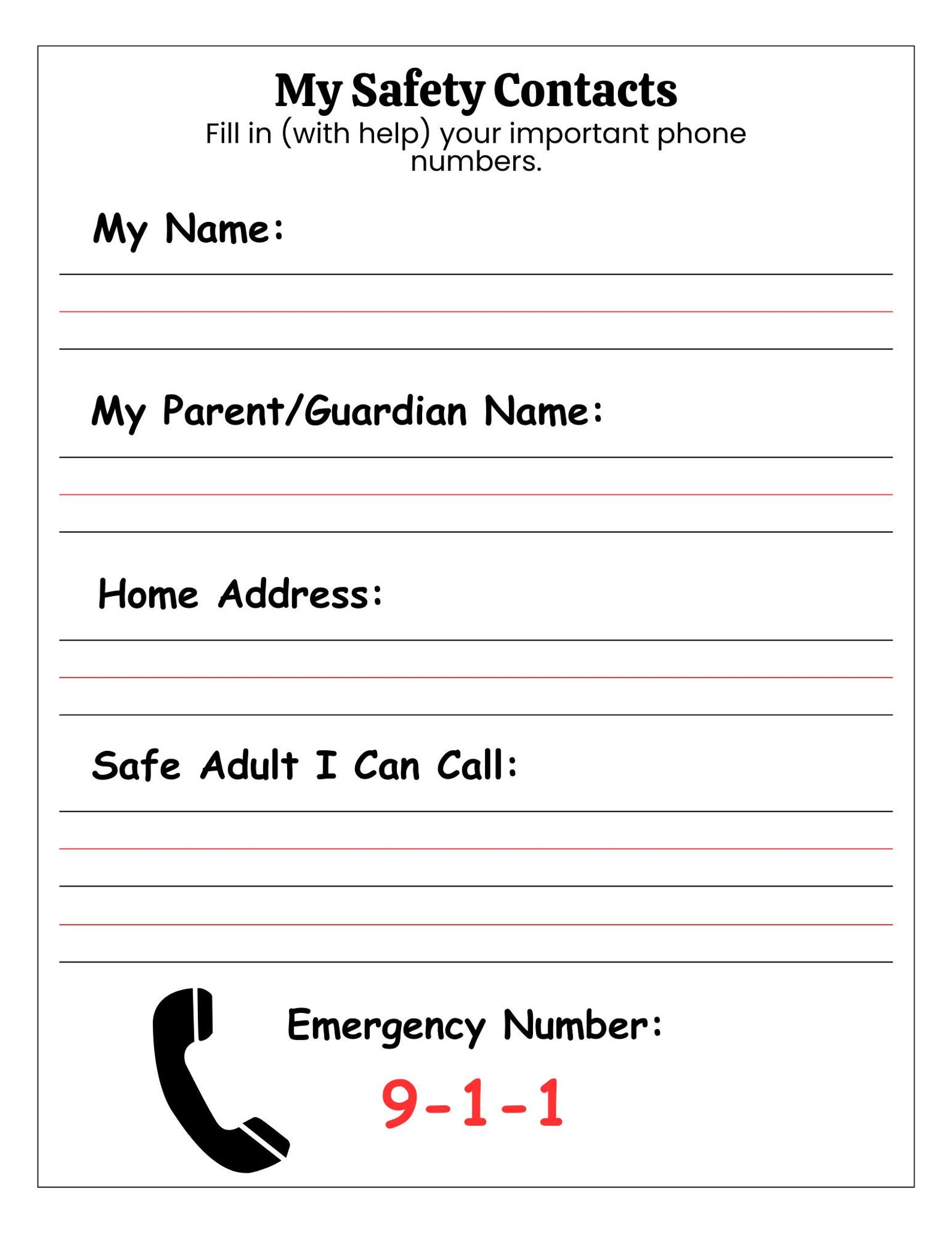 Printable Child Safety Worksheets, Digital Safety Activities for Kids ...