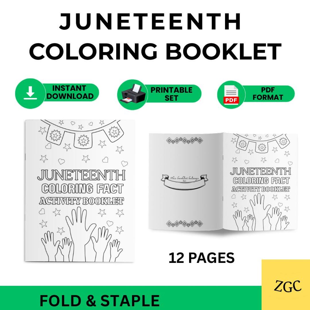 Juneteenth Activity Book for Kids | Black History Printable Worksheets ...
