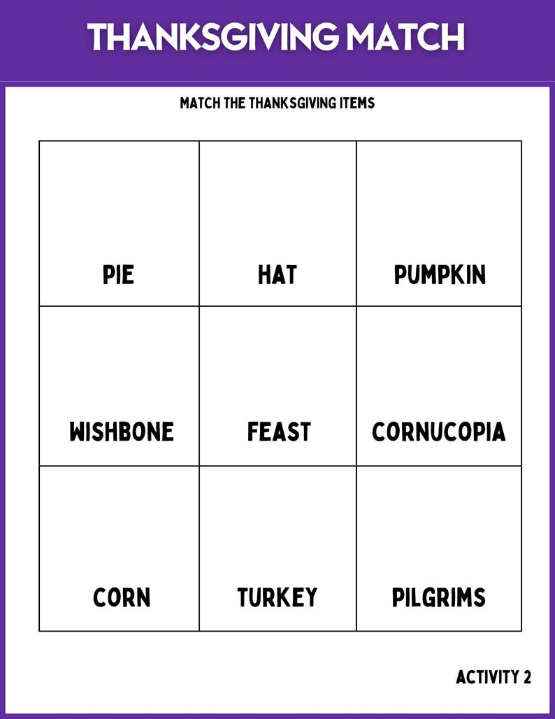Printable Thanksgiving Activity Binder, Fall Kids Autumn Booklet ...