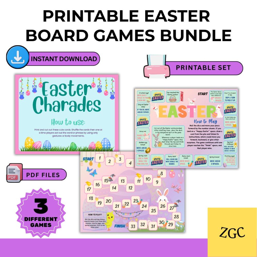 Printable Easter Board Game Bundle for Kids | Fun Easter Activity ...