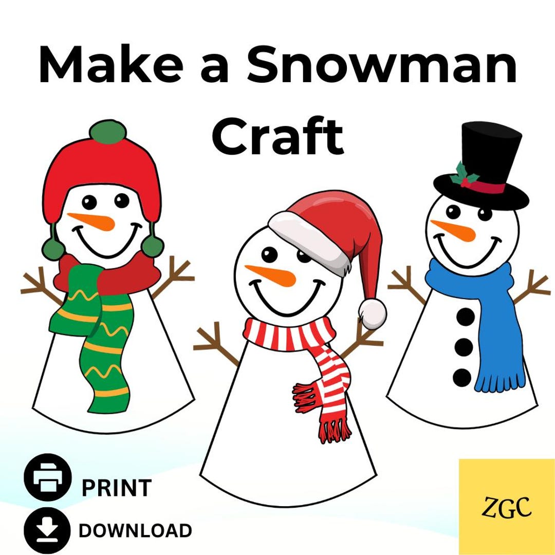 Winter Build a Snowman Craft Printable – Fun Cut and Paste Activity for ...