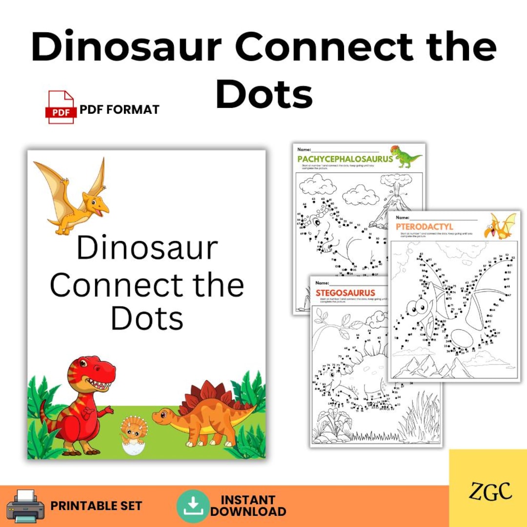 Dinosaur Dot to Dot Printable Activity for Kids | Fun Educational ...
