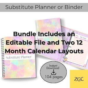 Editable Substitute Teacher Binder, Daily Supply Plans, Teacher on ...