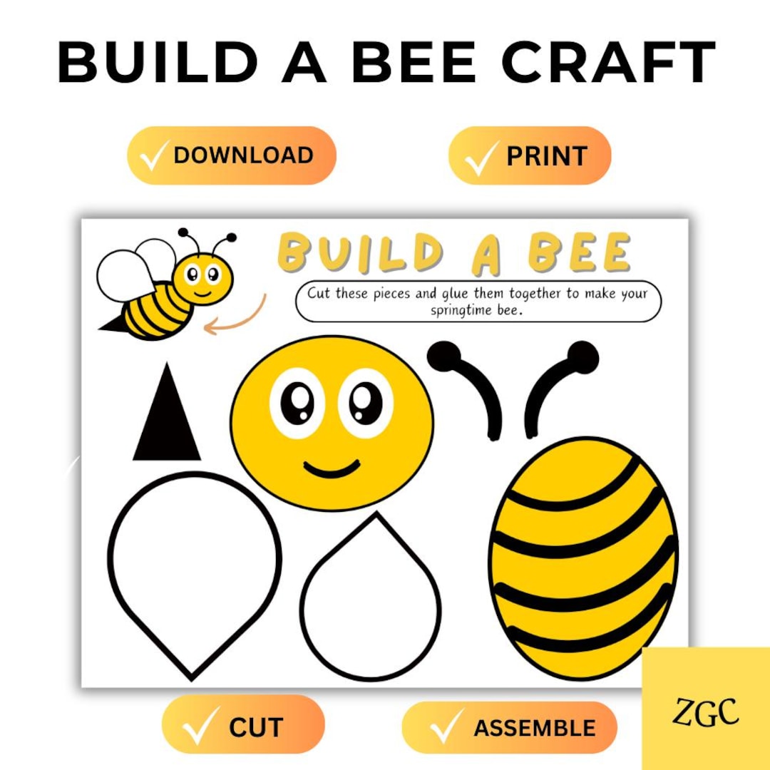 Build Your Own Bee Craft Printable | Spring Insect Activity | Kids Cut ...