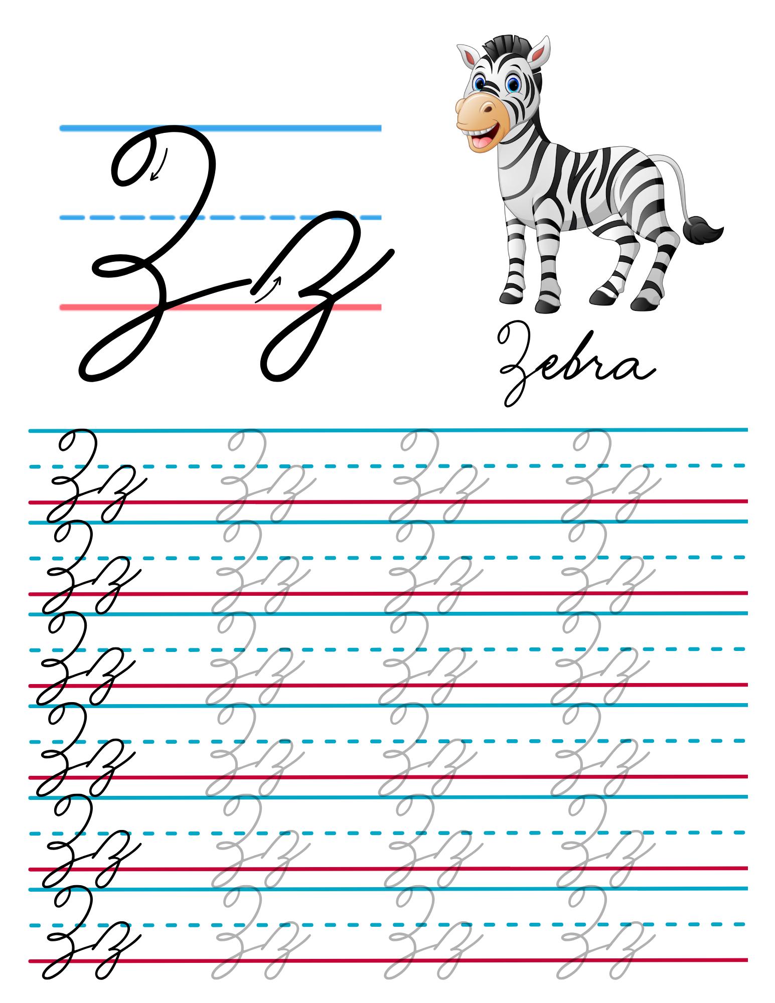 Printable Cursive Handwriting Practice Worksheets for Kids, Cursive ...