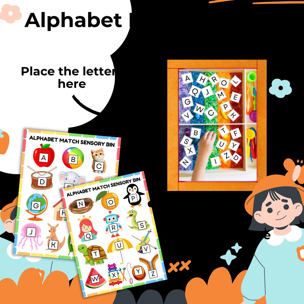 ABC Sensory Bin Printables, Hands on Alphabet Matching Game, Abc Bin ...