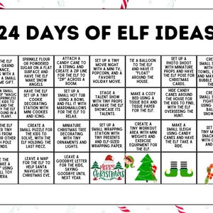 24 Days of Elf Ideas for Kids, Christmas Elf Printable Daily Ideas, Elf ...