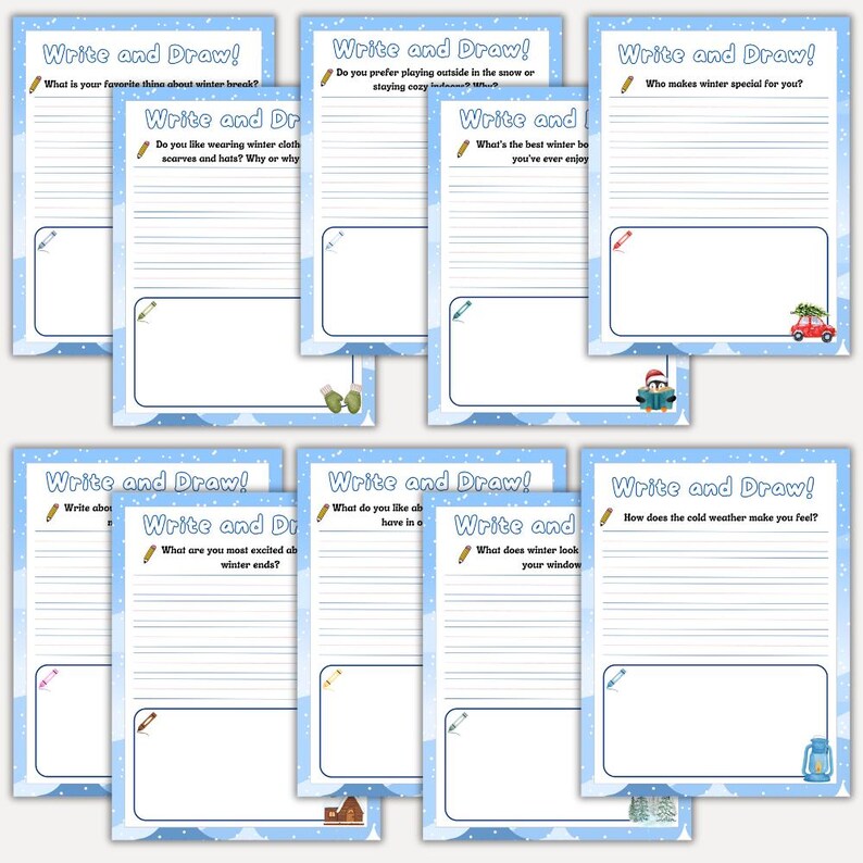 Winter Writing Prompts for Kids, Printable Journal Writing Activity ...