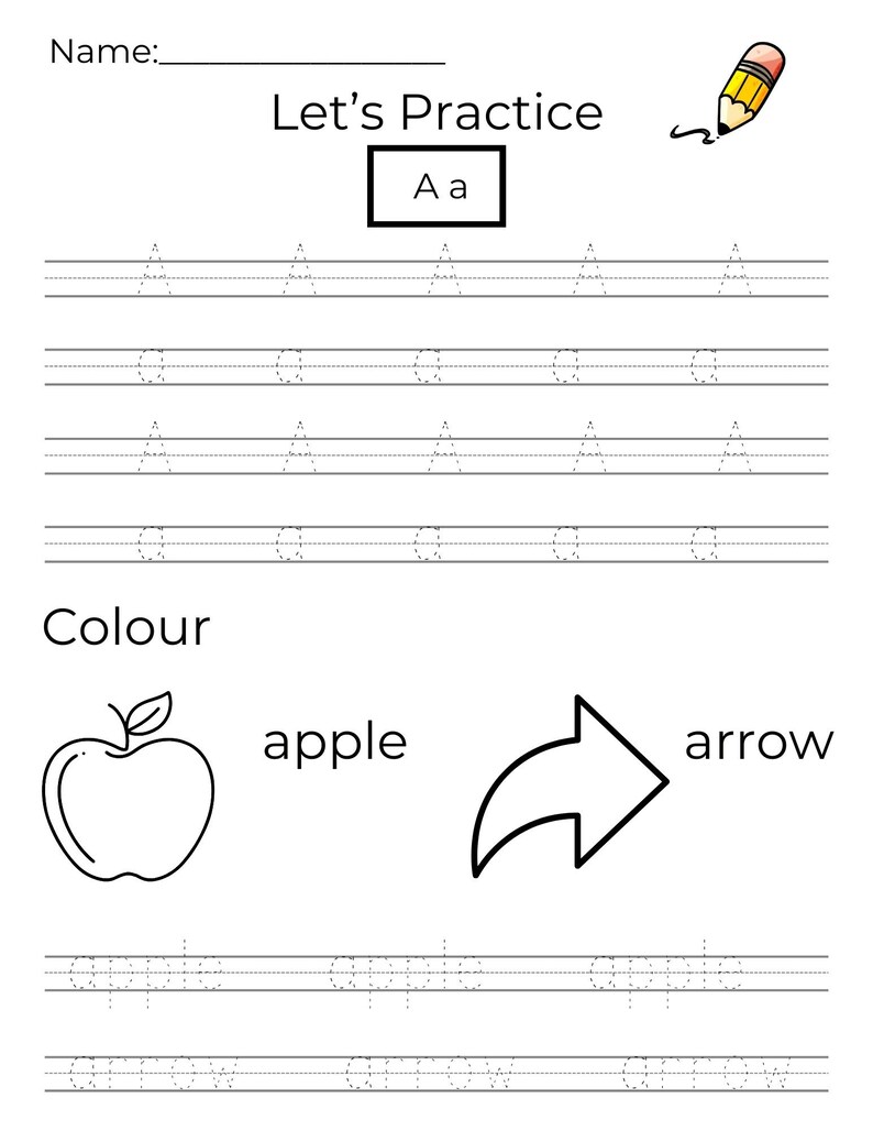 Alphabet Tracing & Coloring Pages | Fine Motor Skills (instant Download ...
