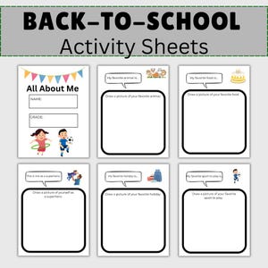 Printable All About Me Writing Prompts, Back to School Writing, Early ...