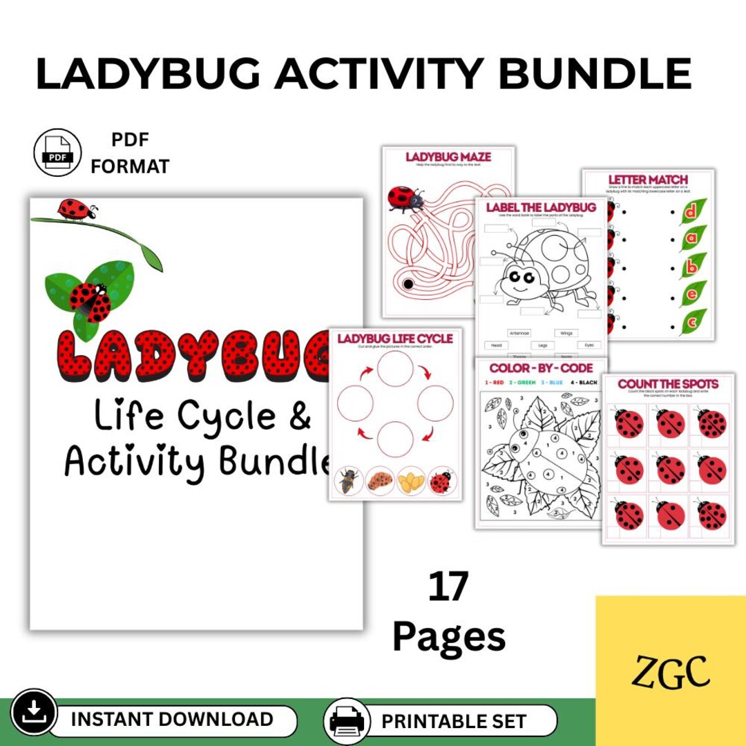 Ladybug Life Cycle Worksheets & Activities | Insect Unit Study for ...