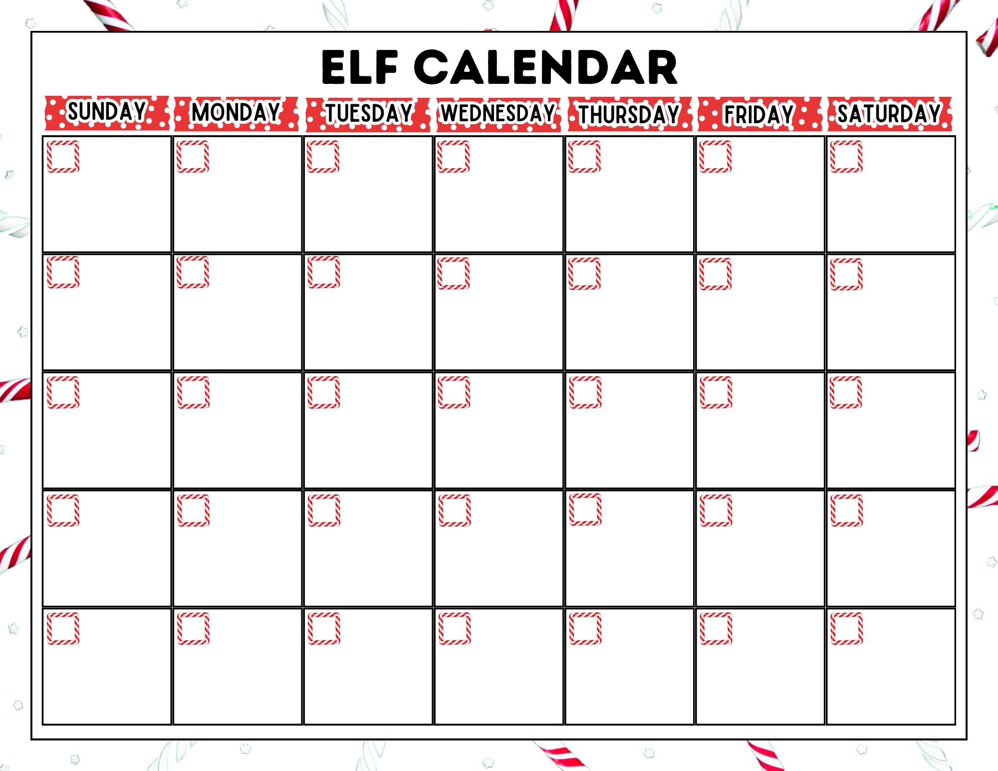Holiday Elf Ideas Printable | 24-day Elf Activity Calendar | Christmas ...