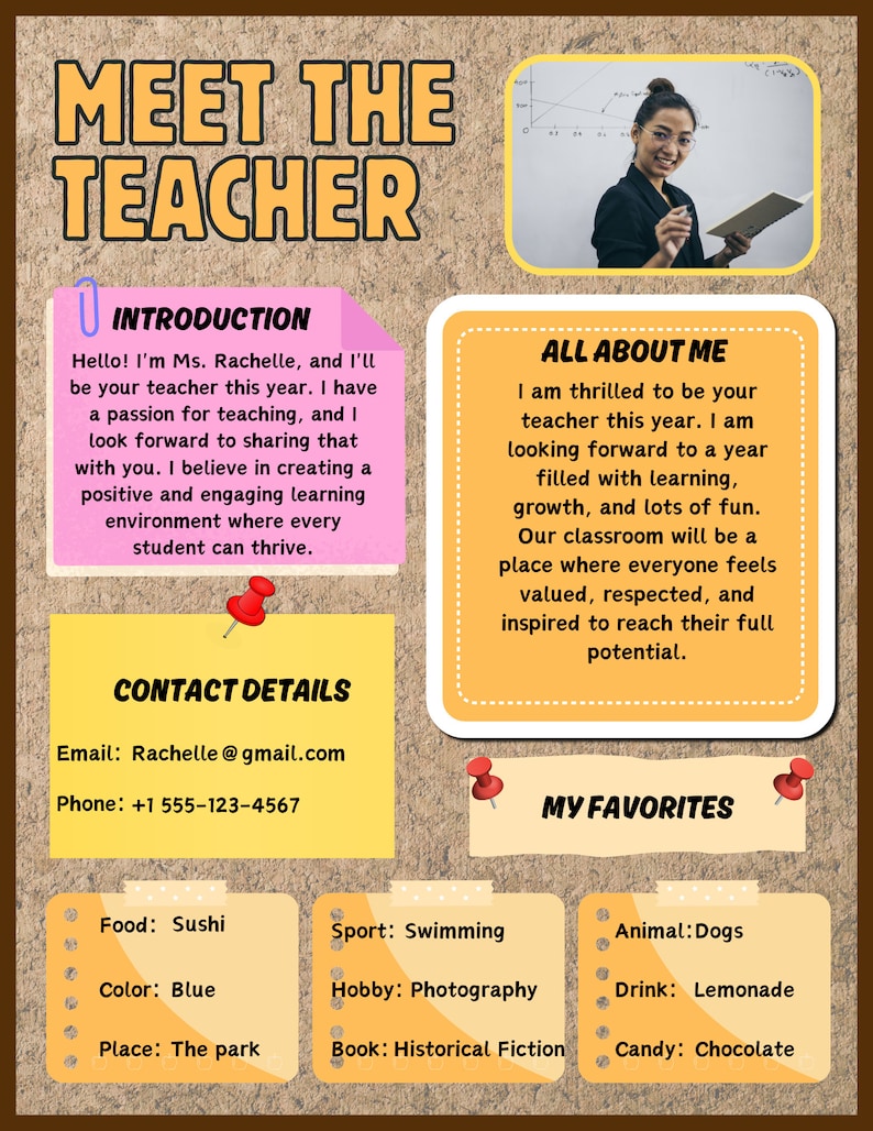 Meet the Teacher Template, Editable Teacher Template, Get to Know Your ...
