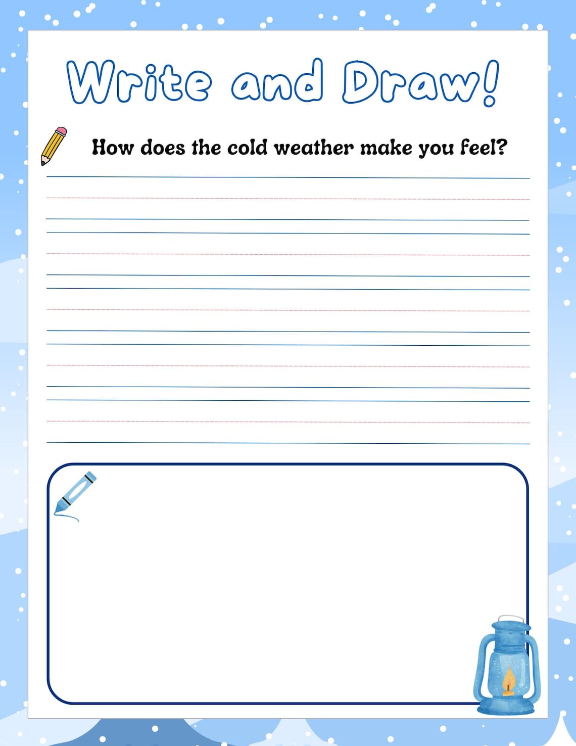Winter Writing Prompts for Kids, Printable Journal Writing Activity ...