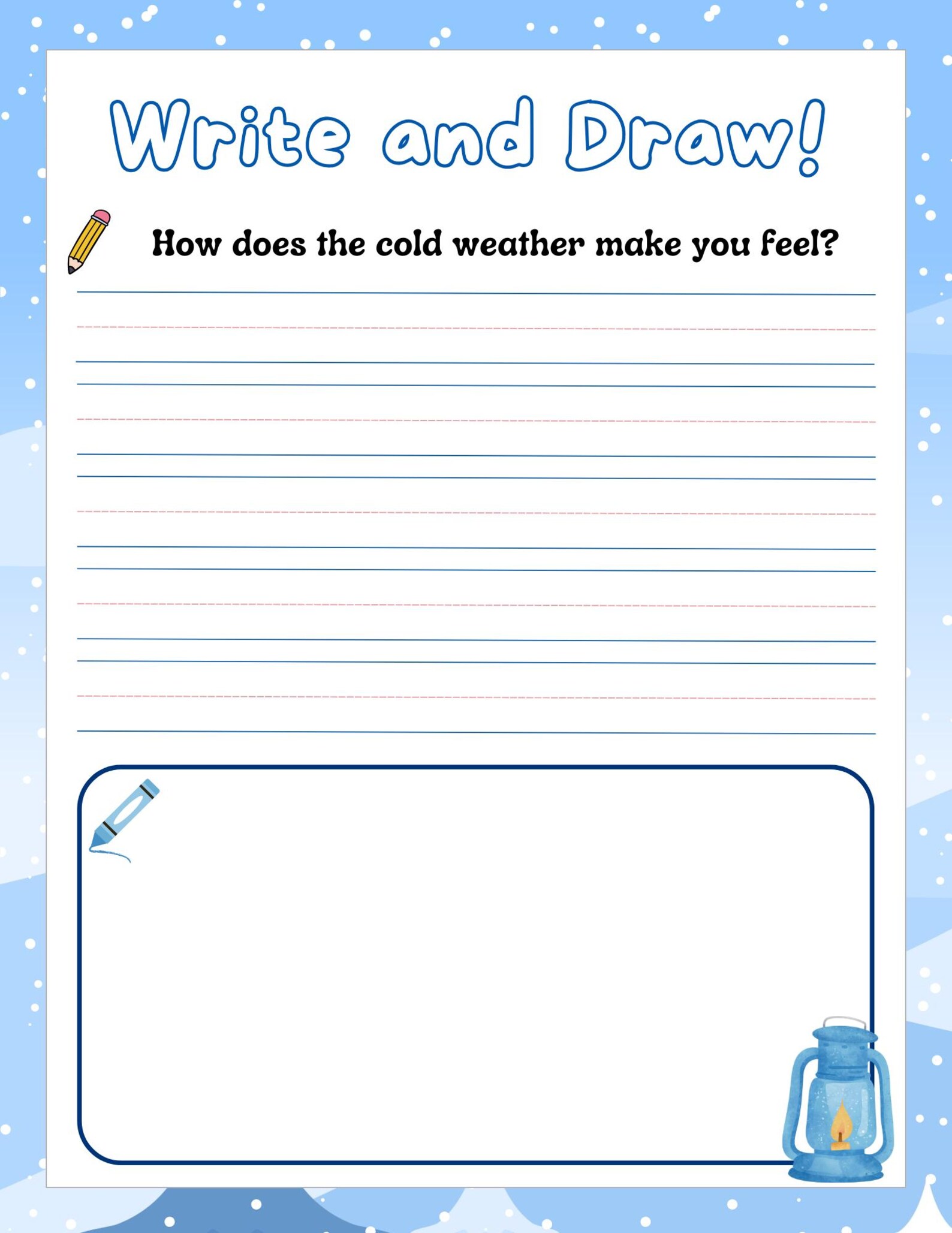 Winter Writing Prompts for Kids, Printable Journal Writing Activity ...