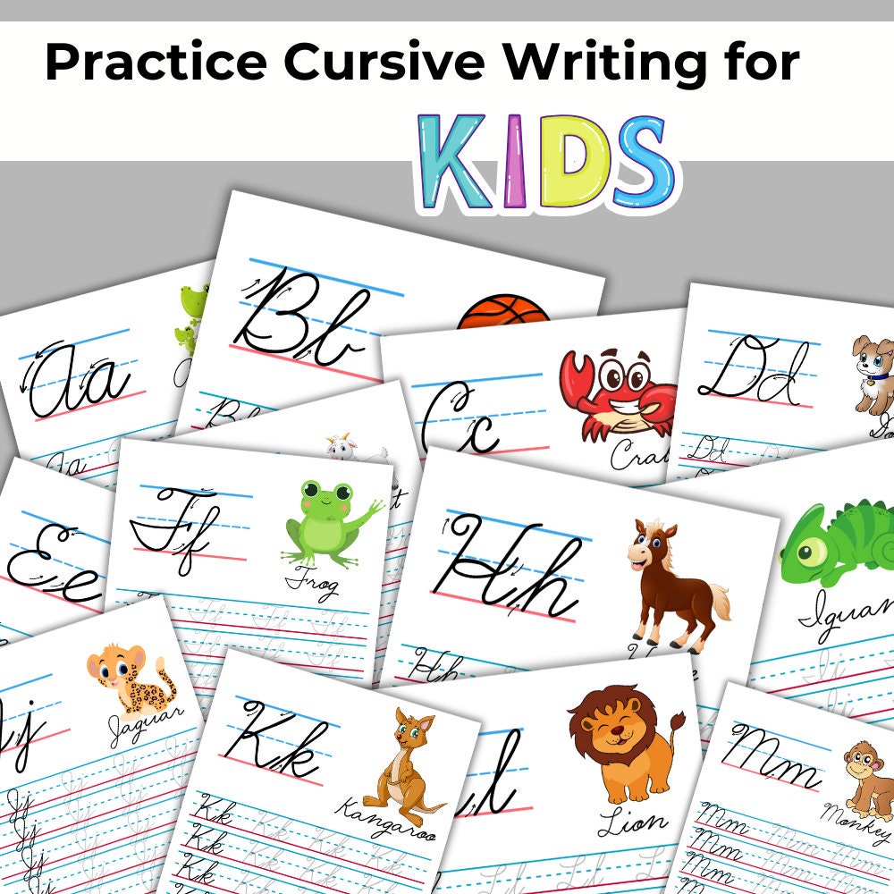 Cursive Writing Tracing Practice for Kids, Trace the Abcs in Cursive ...