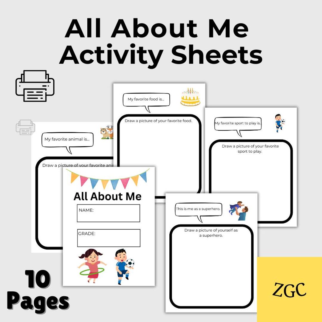All About Me Writing Prompts Printable | First Week of School ...