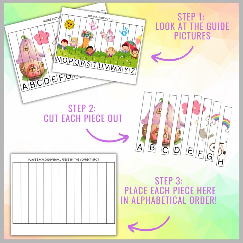 Alphabet Sequence Activity Worksheets, Prek, Fine Motor Practice ...