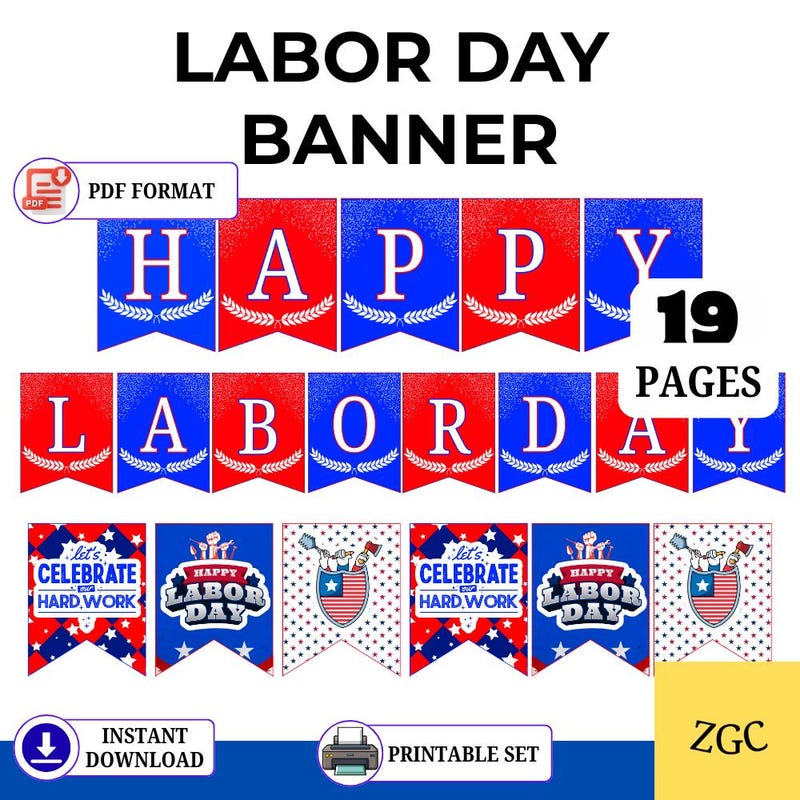 Labor Day Banner - Etsy