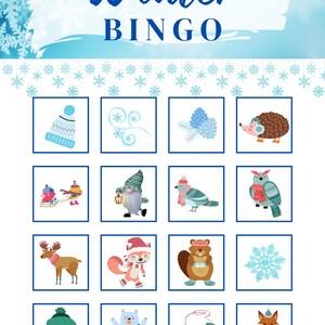 Printable Winter Bingo Game, Fun Winter Activity for Kids & Adults ...