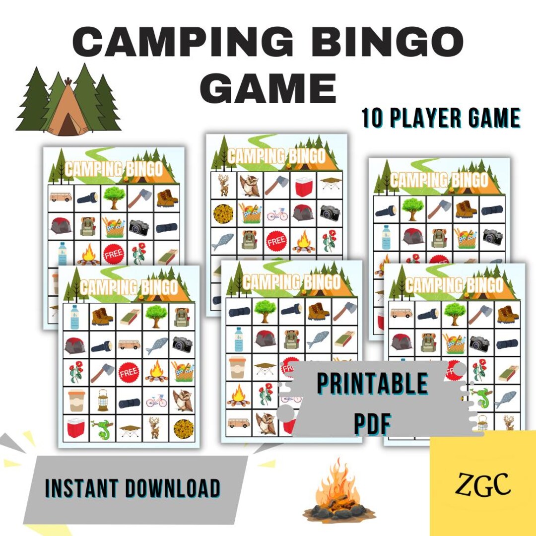 Camping Bingo Game for Kids | Printable Camping Activity | Family Game ...