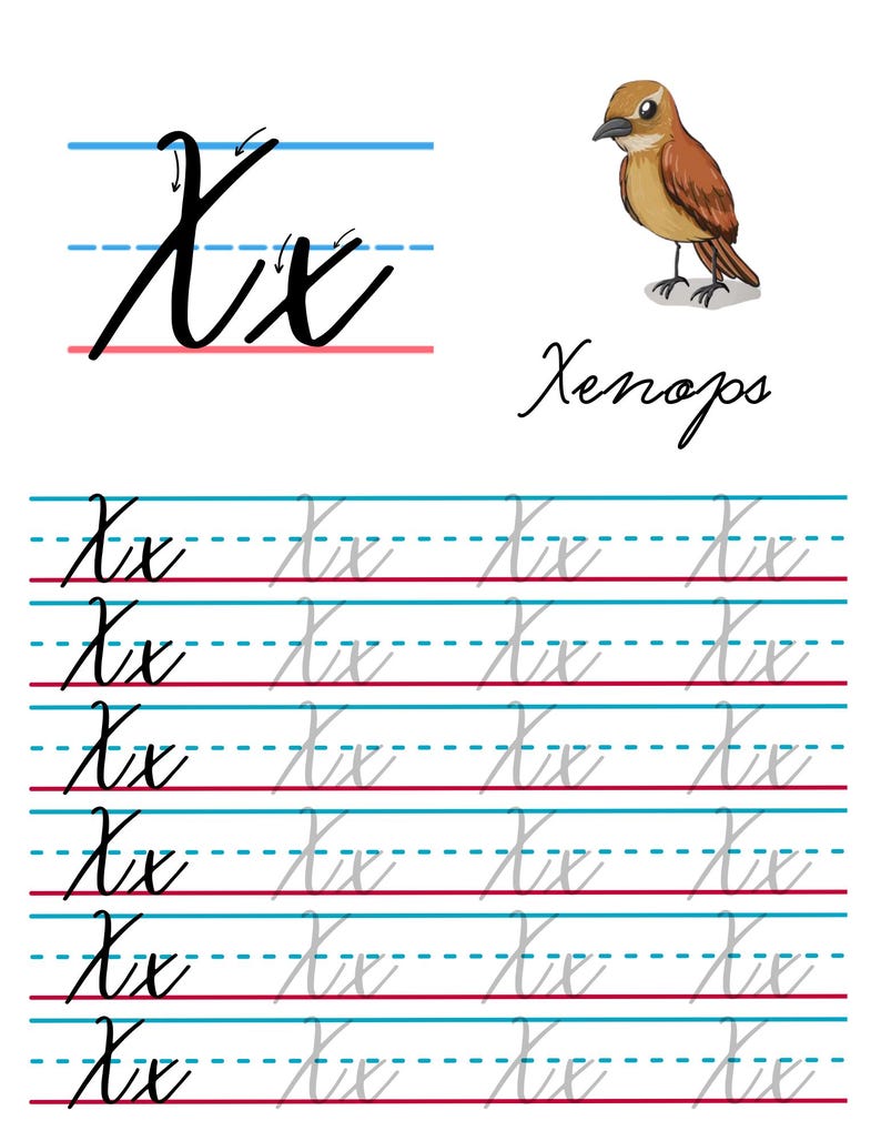Printable Cursive Handwriting Practice Worksheets for Kids, Cursive ...
